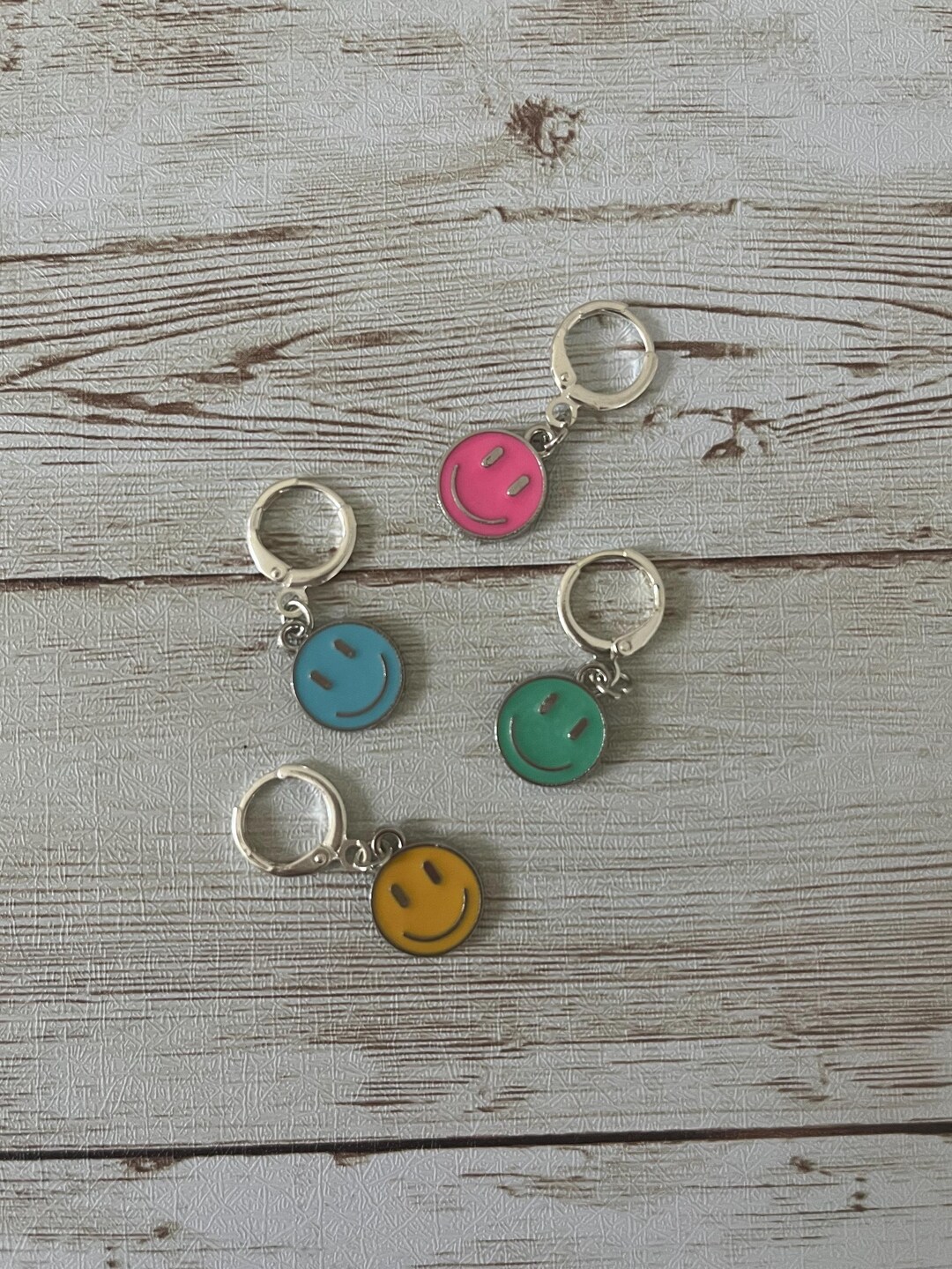 Smiley Face Stitch Markers Set of 4 - Etsy