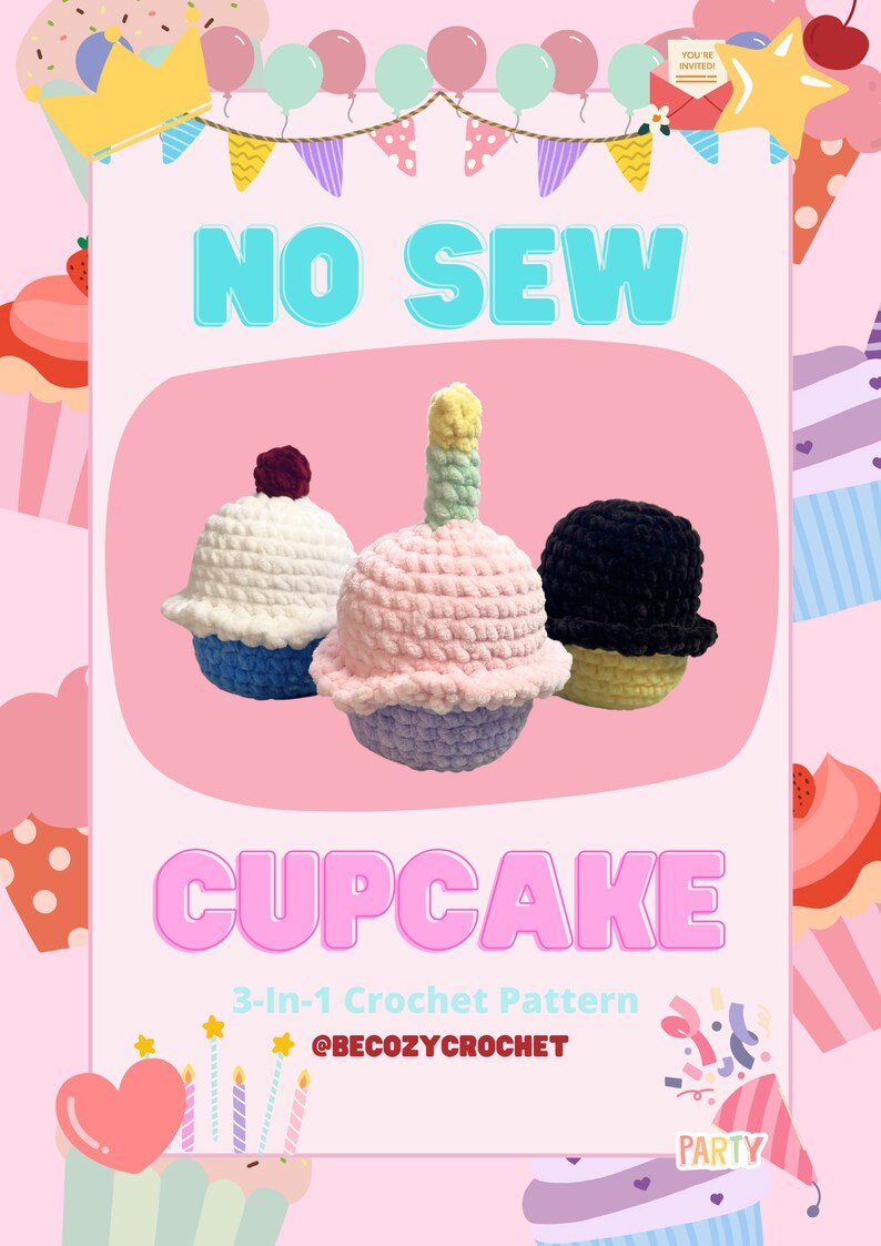 No Sew Cupcake Amigurumi Crochet Pattern - Etsy