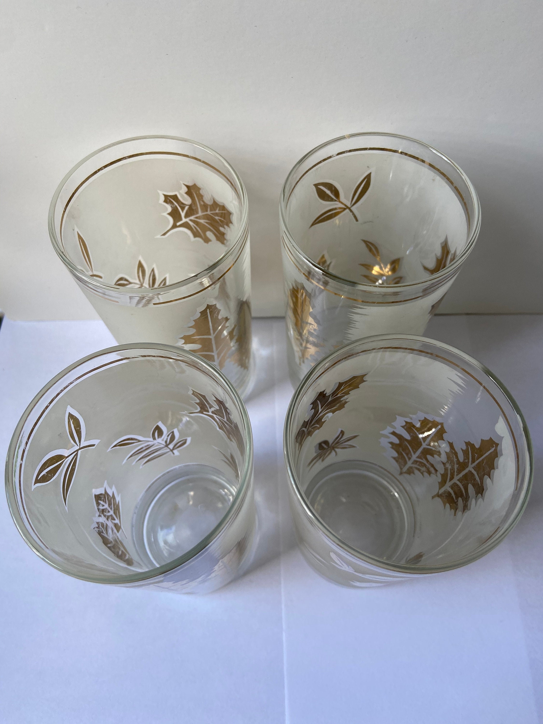 4 1950s Vintage Starlyte Glass Tumblers With Iconic Leaf Design - Etsy