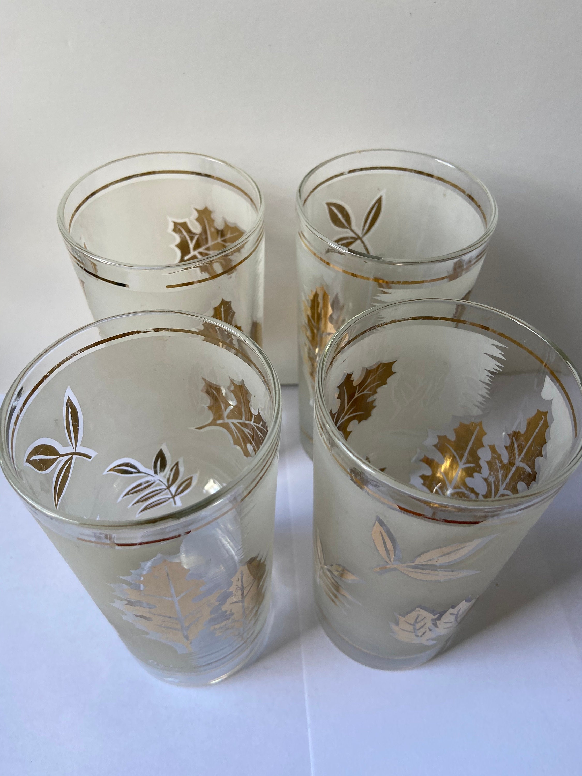 4 1950s Vintage Starlyte Glass Tumblers With Iconic Leaf Design - Etsy