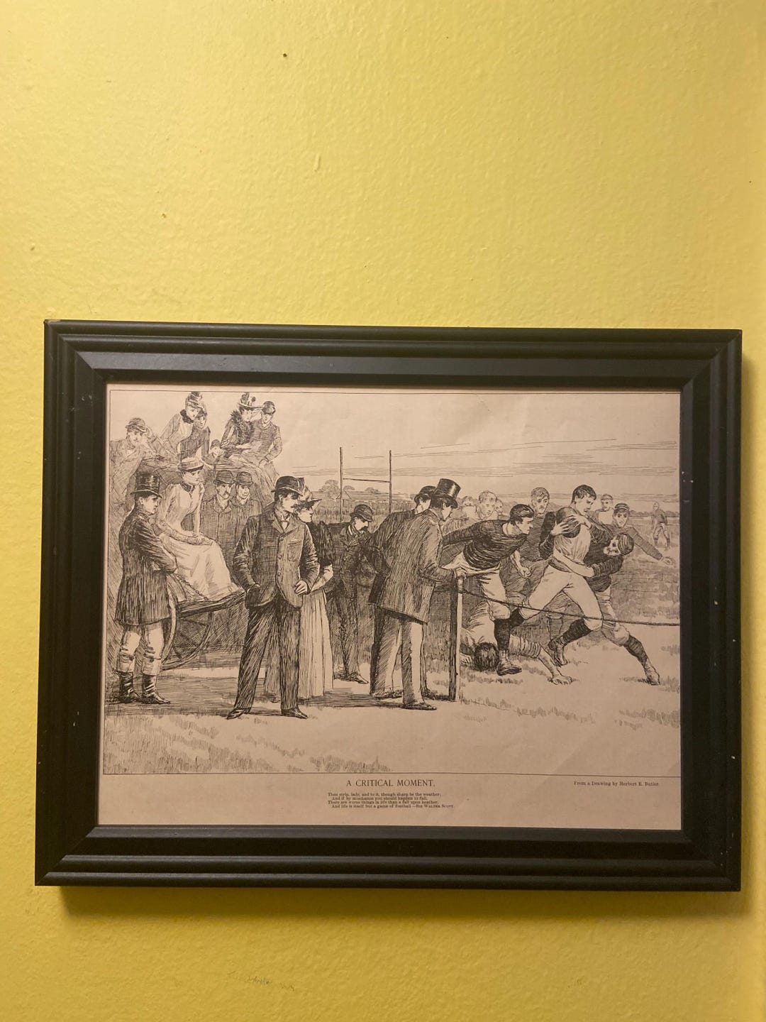 Drawing Titled "a Critical Moment" by Royal Academy Artist Herbert E ...