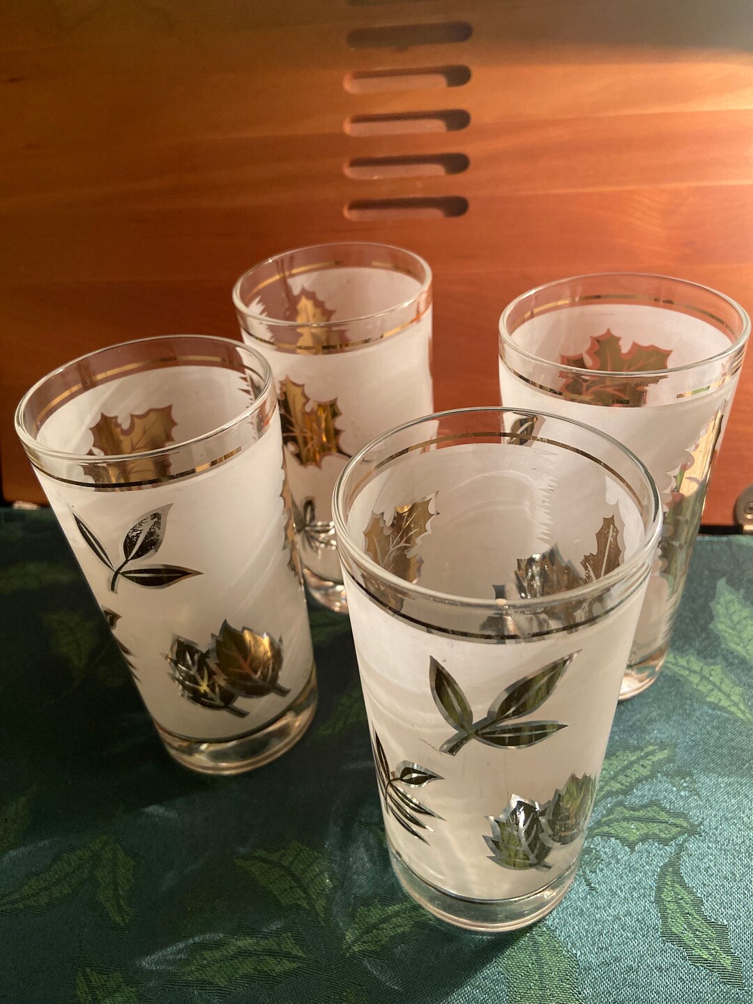 4 1950s Vintage Starlyte Glass Tumblers With Iconic Leaf Design - Etsy