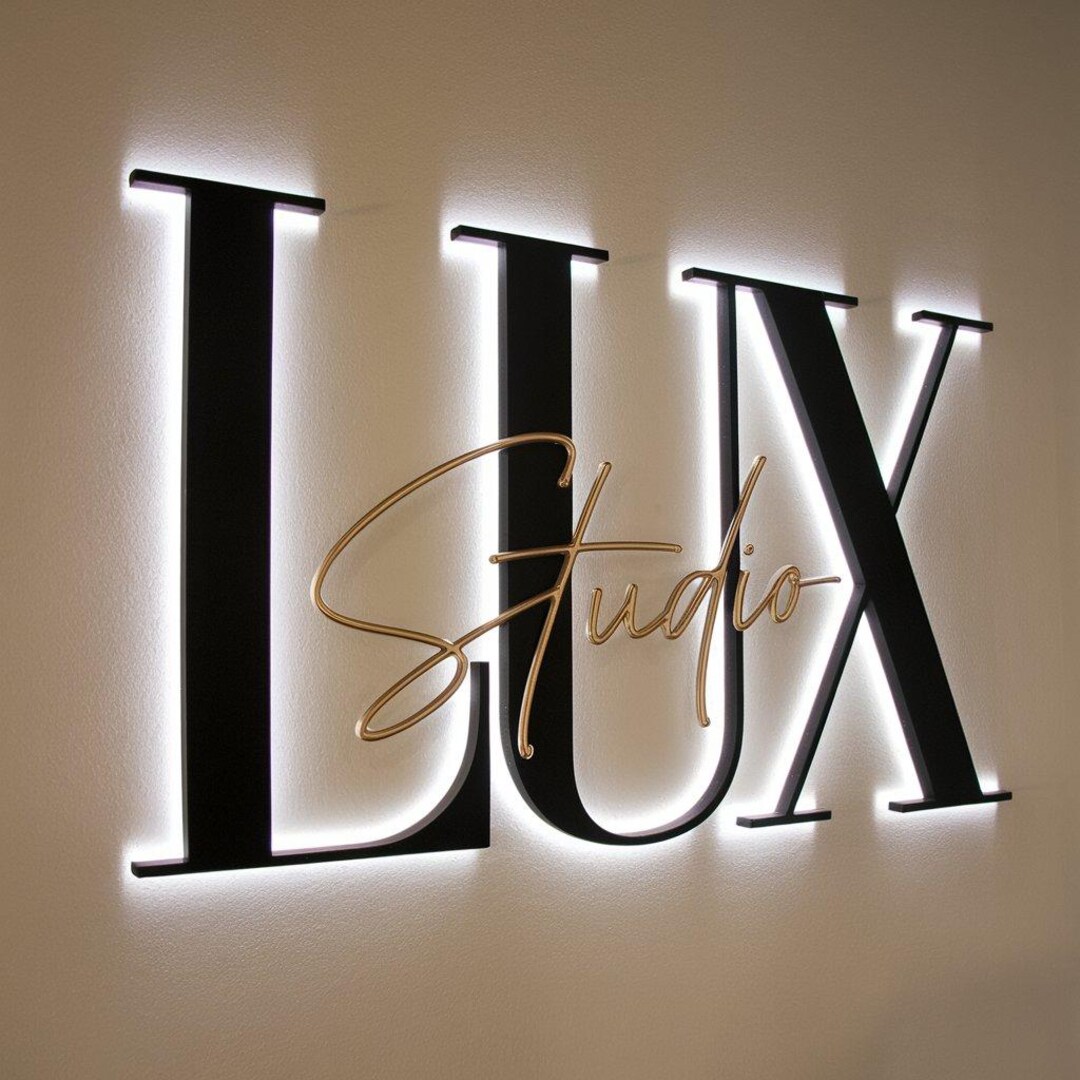 3D Metal Sign, Custom Metal Backlit Sign, Business Sign, Custom Backlit ...