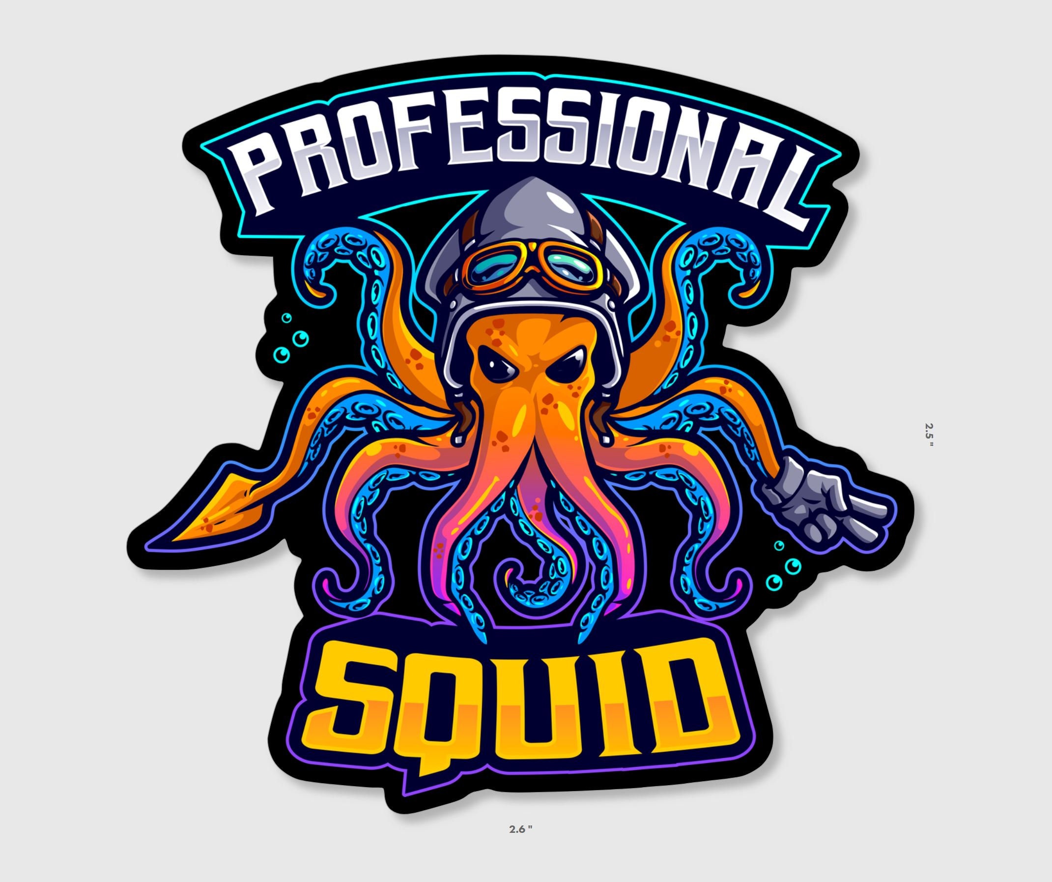 Professional Squid Logo Decal/sticker - Etsy