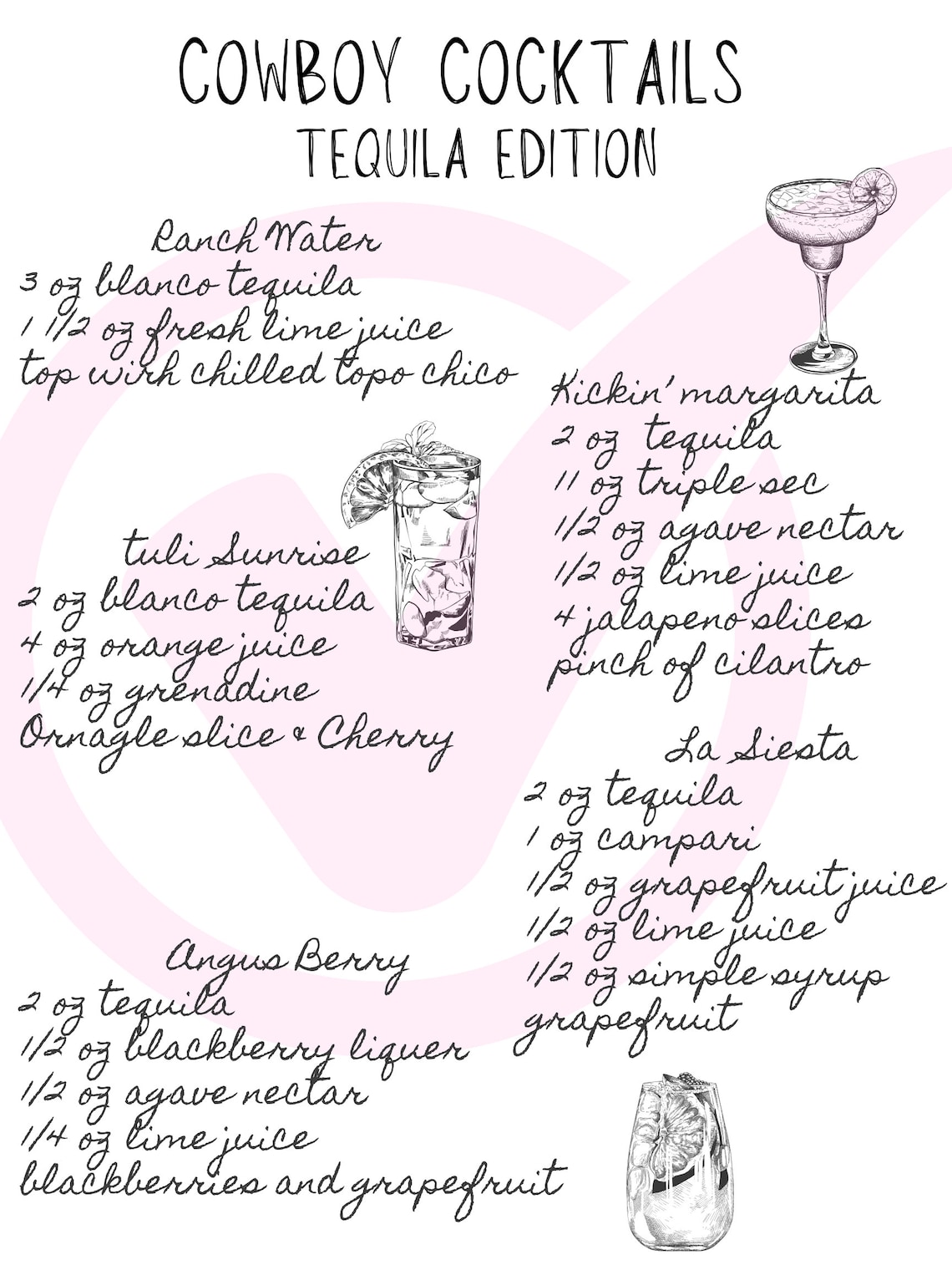 Cowboy Cocktails Poster - Etsy