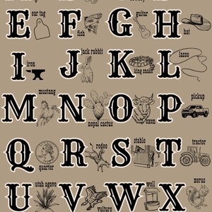 Western ABC Poster - Etsy