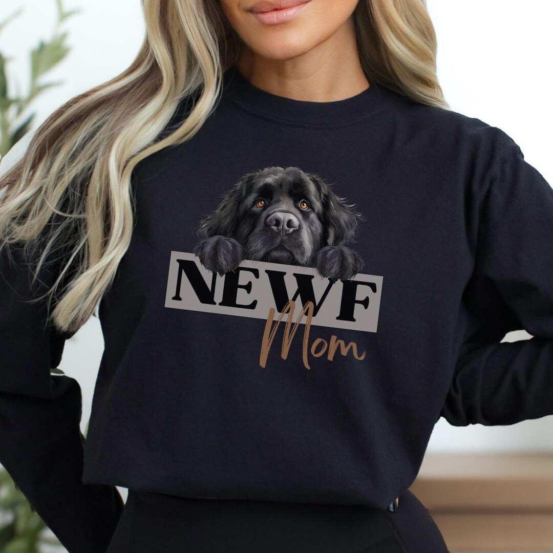 Newfoundland Mom Shirt: Peeking Newf Crewneck, Hoodie, or Comfort ...