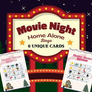 Home Alone Bingo Cards (family Christmas Movie Activity)- 6 Unique ...