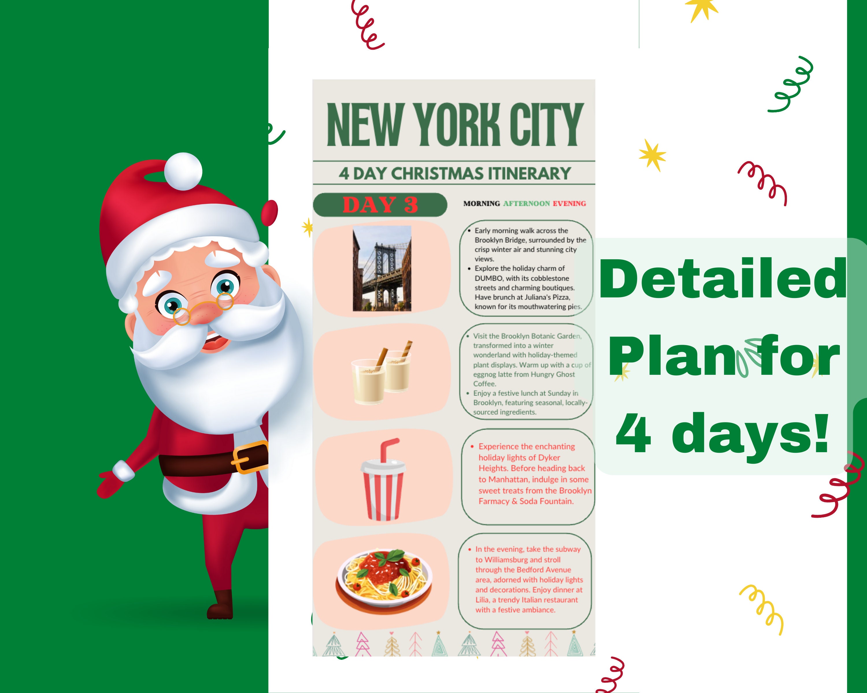 4 Day New York City Christmas Itinerary (editable for Your Christmas ...