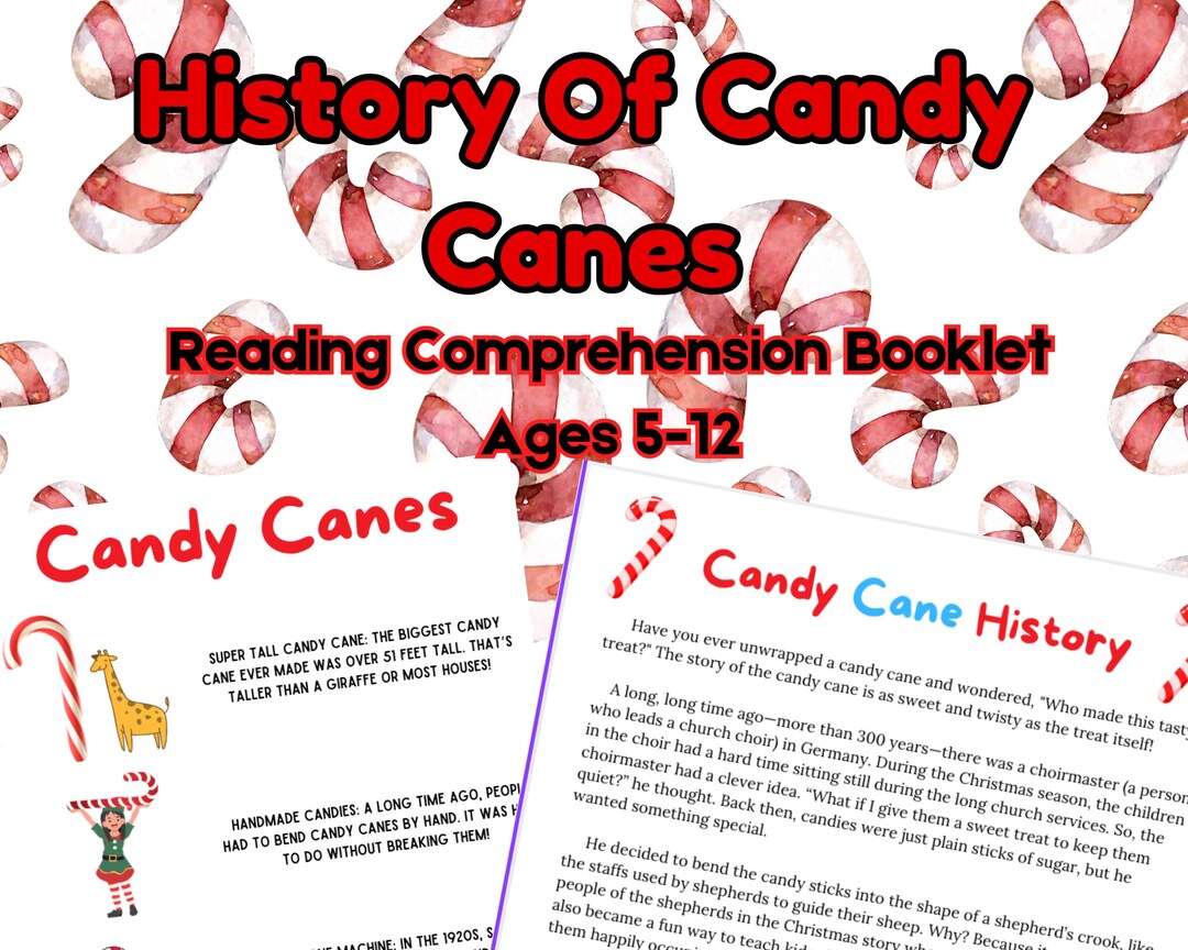 Candy Cane Christmas Reading Comprehension Booklet - Etsy