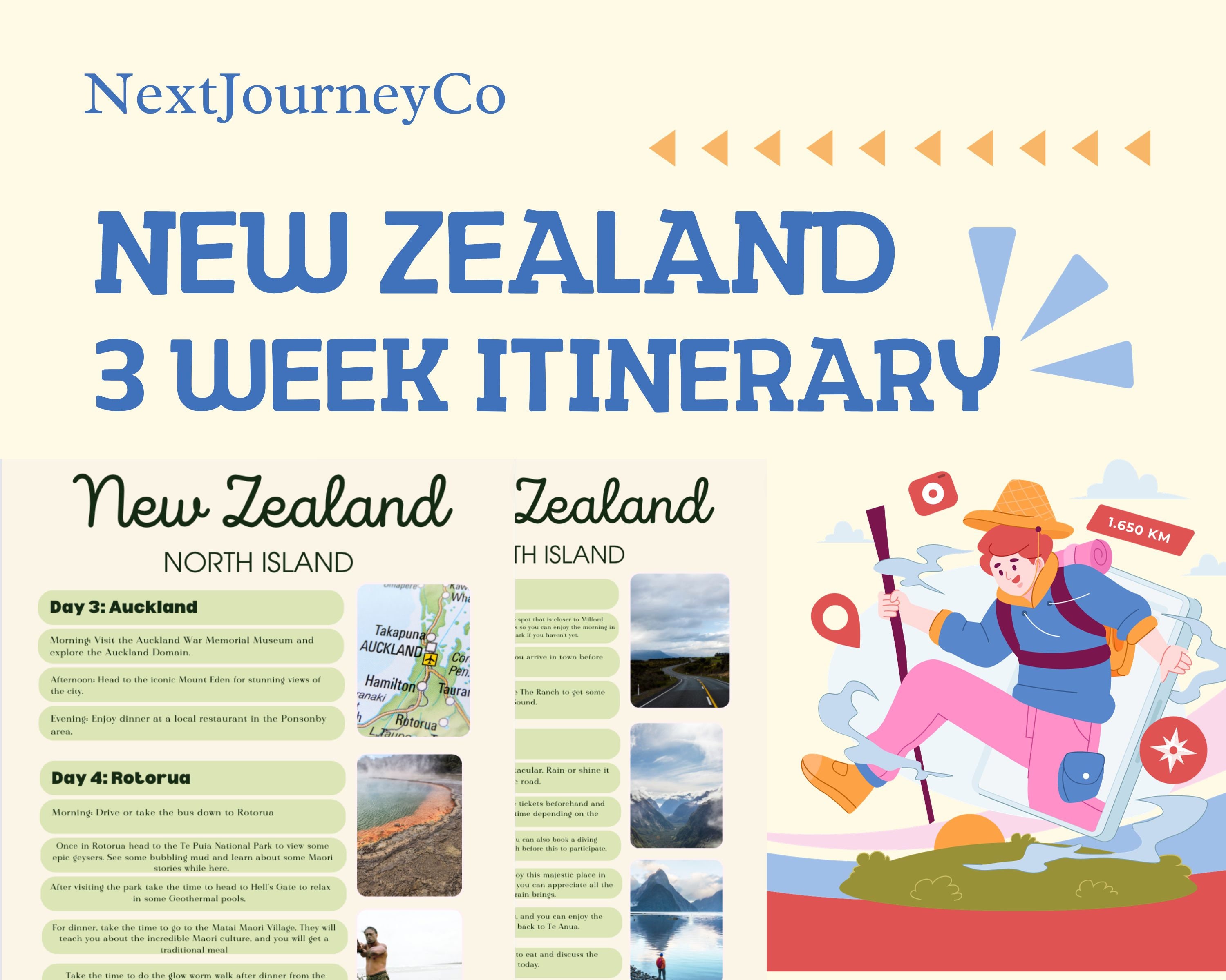 New Zealand Travel Itinerary (3 Week Editable) - Etsy