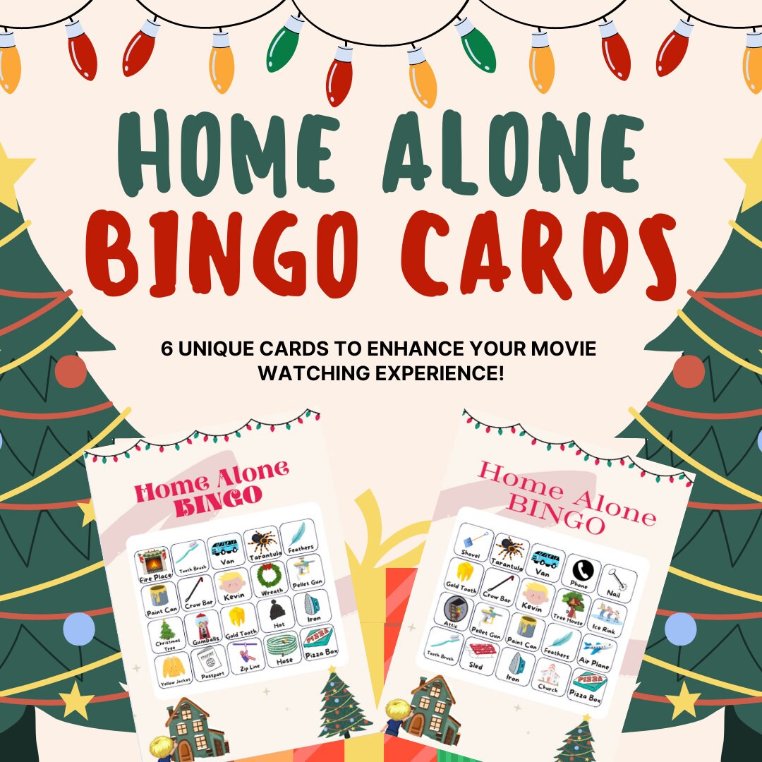 Home Alone Bingo Cards (family Christmas Movie Activity)- 6 Unique ...