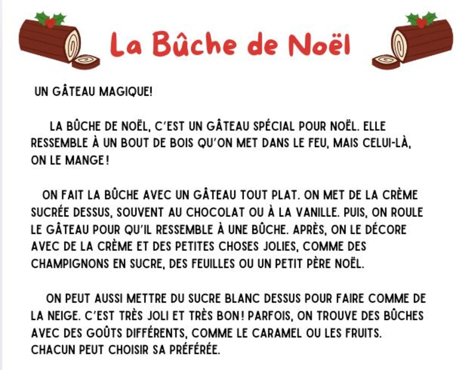 Un Gâteau Magique: La Bûche De Noël (french Christmas Reading ...