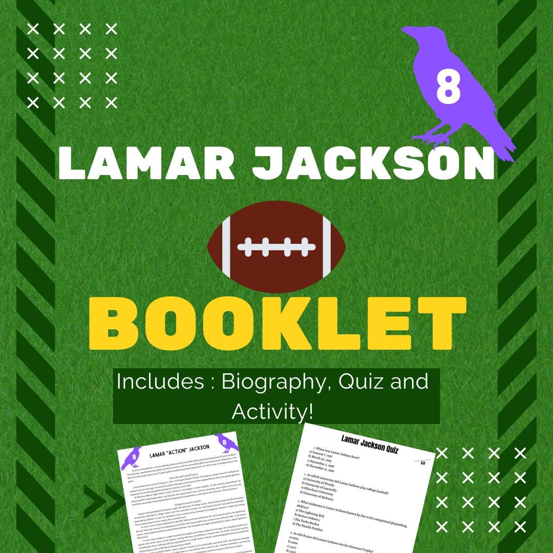 Lamar Jackson Activity Booklet - NFL Fun! - Etsy