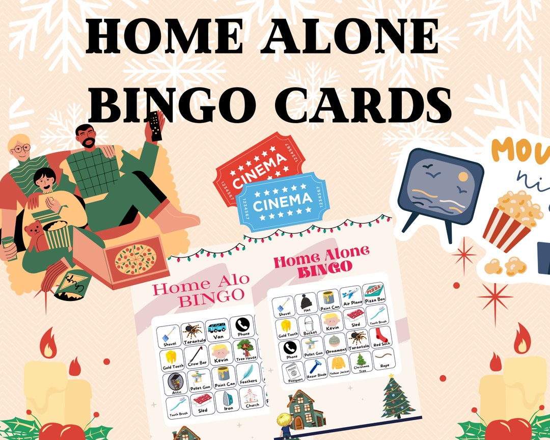Home Alone Bingo Cards (family Christmas Movie Activity)- 6 Unique ...