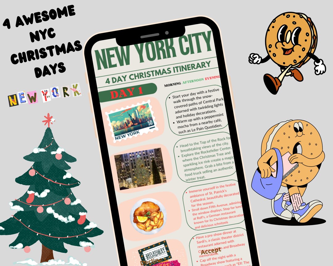 4 Day New York City Christmas Itinerary (editable for Your Christmas ...
