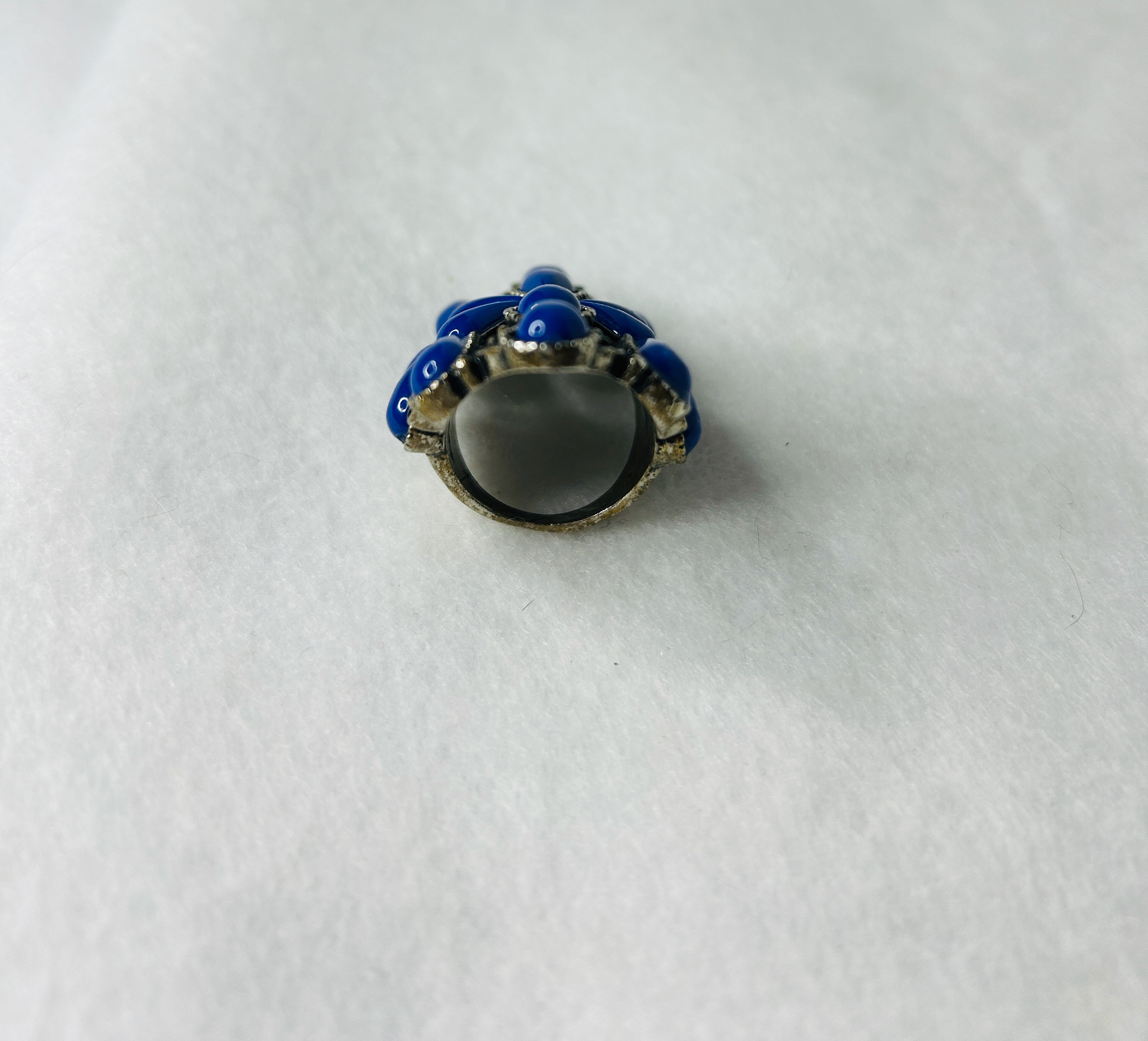 Vintage Blue Statement Fashion Ring Size 7, 80s Statement Ring - Etsy