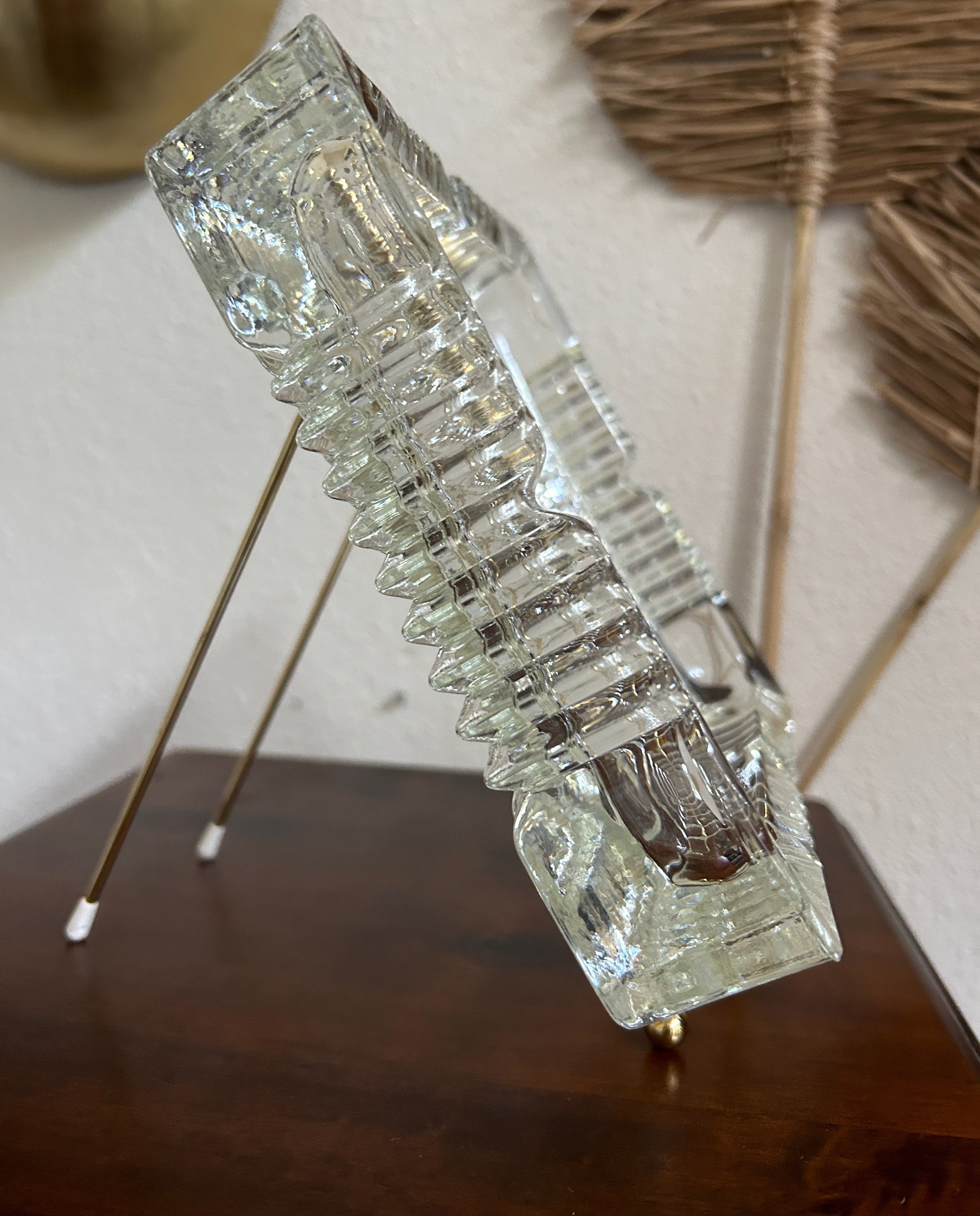 Large Heavy Vintage Glass Cut Ashtray/dish - Etsy