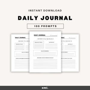 Printable Daily Journal, 100 Journal Prompts for Self-reflection, Daily ...