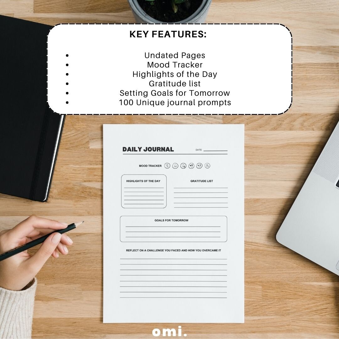Printable Daily Journal, 100 Journal Prompts for Self-reflection, Daily ...
