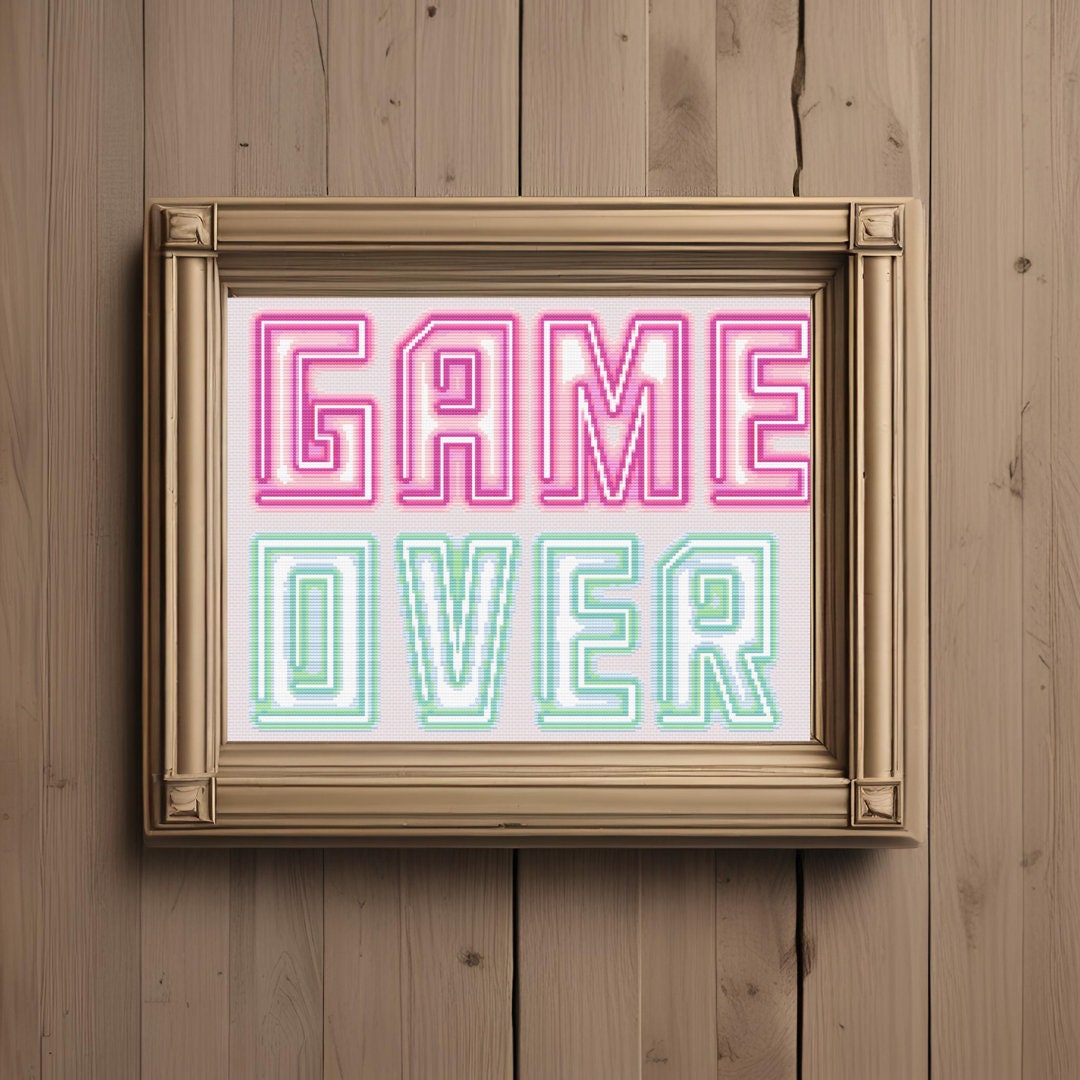 Neon Game Over Sign Cross Stitch Pattern - Etsy