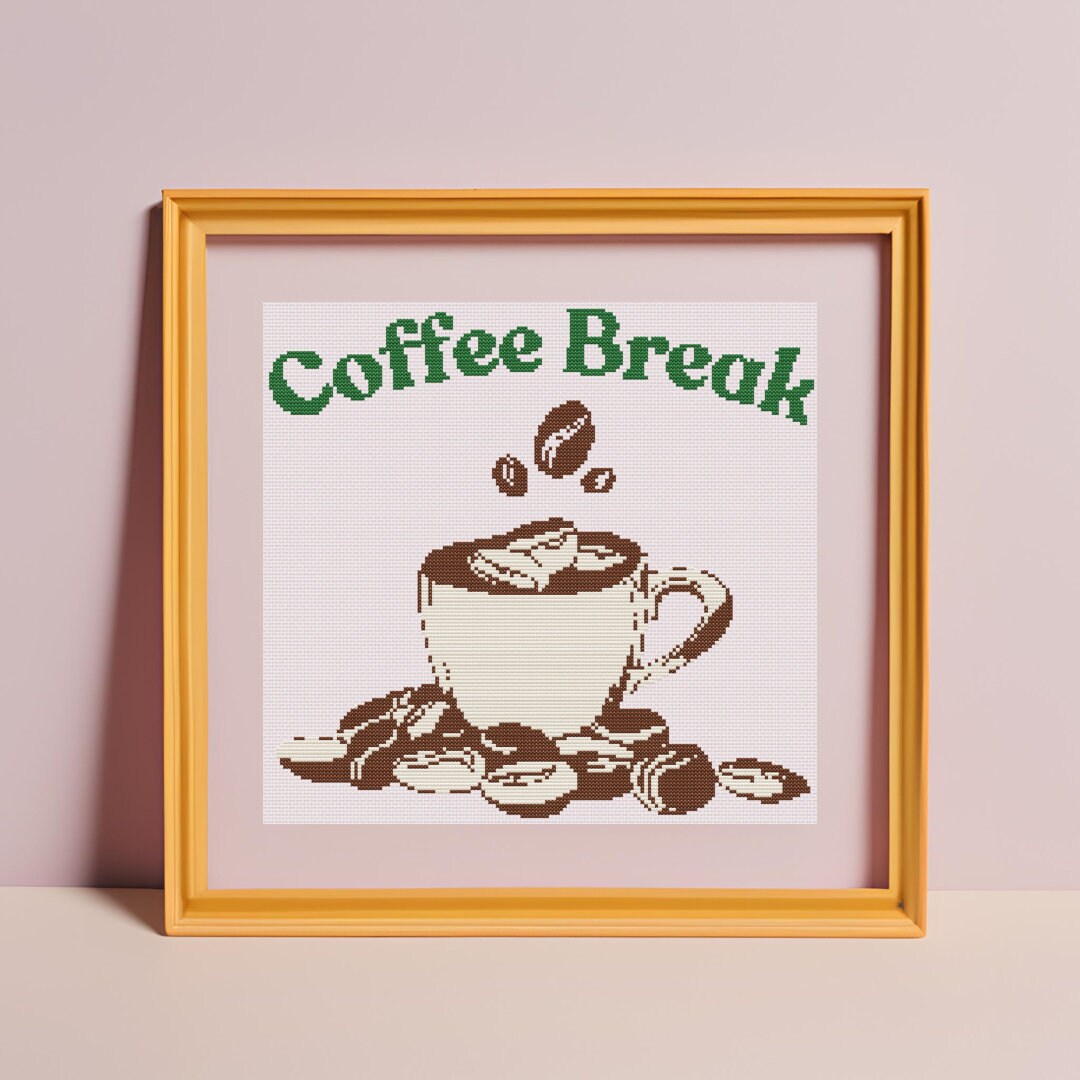 Coffee Break Cross Stich Pattern - Etsy