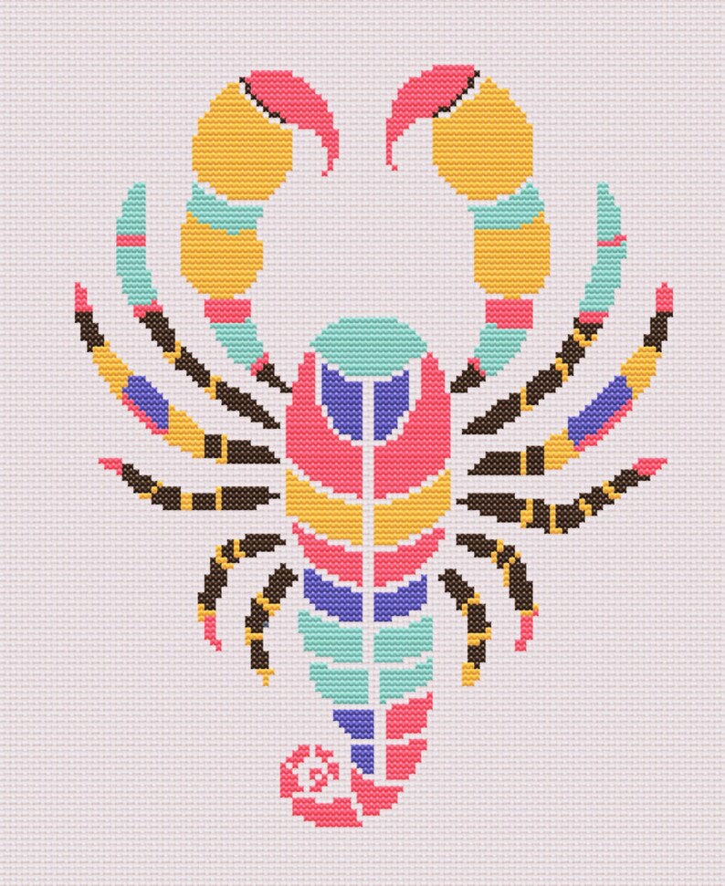 Scorpio Zodiac Sign Cross Stitch Pattern - Etsy