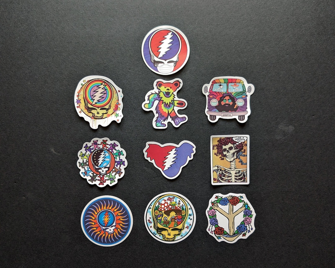 Grateful Dead Stickers, Classic Rock Band Stickers, Grateful Dead Band ...
