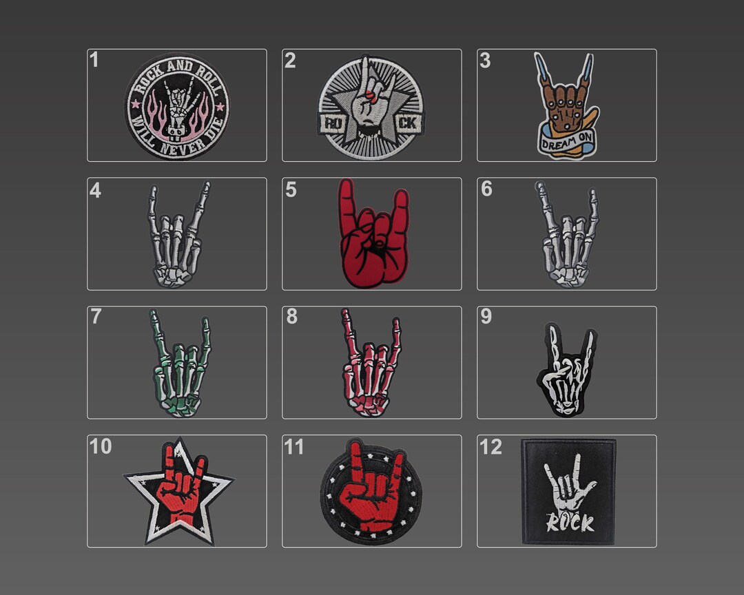 Heavy Metal Patches, Horns up Patches, Metal Rules Patches, Embroidery ...