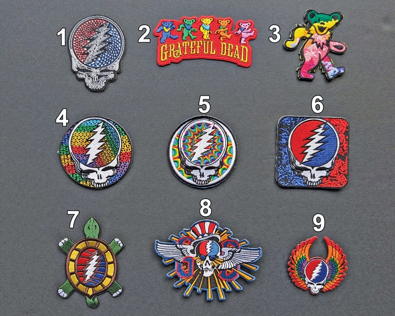 Grateful Dead Patches Dancing Bear Patches Embroidery - Etsy