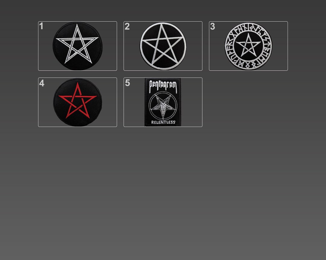 Pentagram Patches, Pentagram Embroidery Patches, 5 Pointed Star Polygon ...