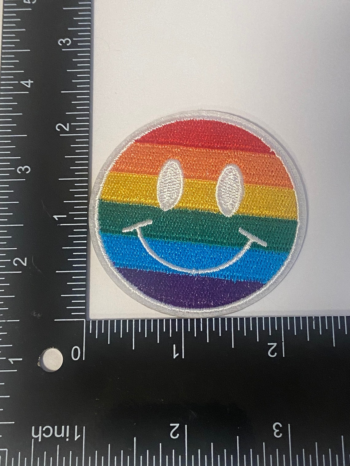 LGBTQ Rainbow Smiley Face Iron-on Patch, Pride Embroidered Patch, LGBTQ ...