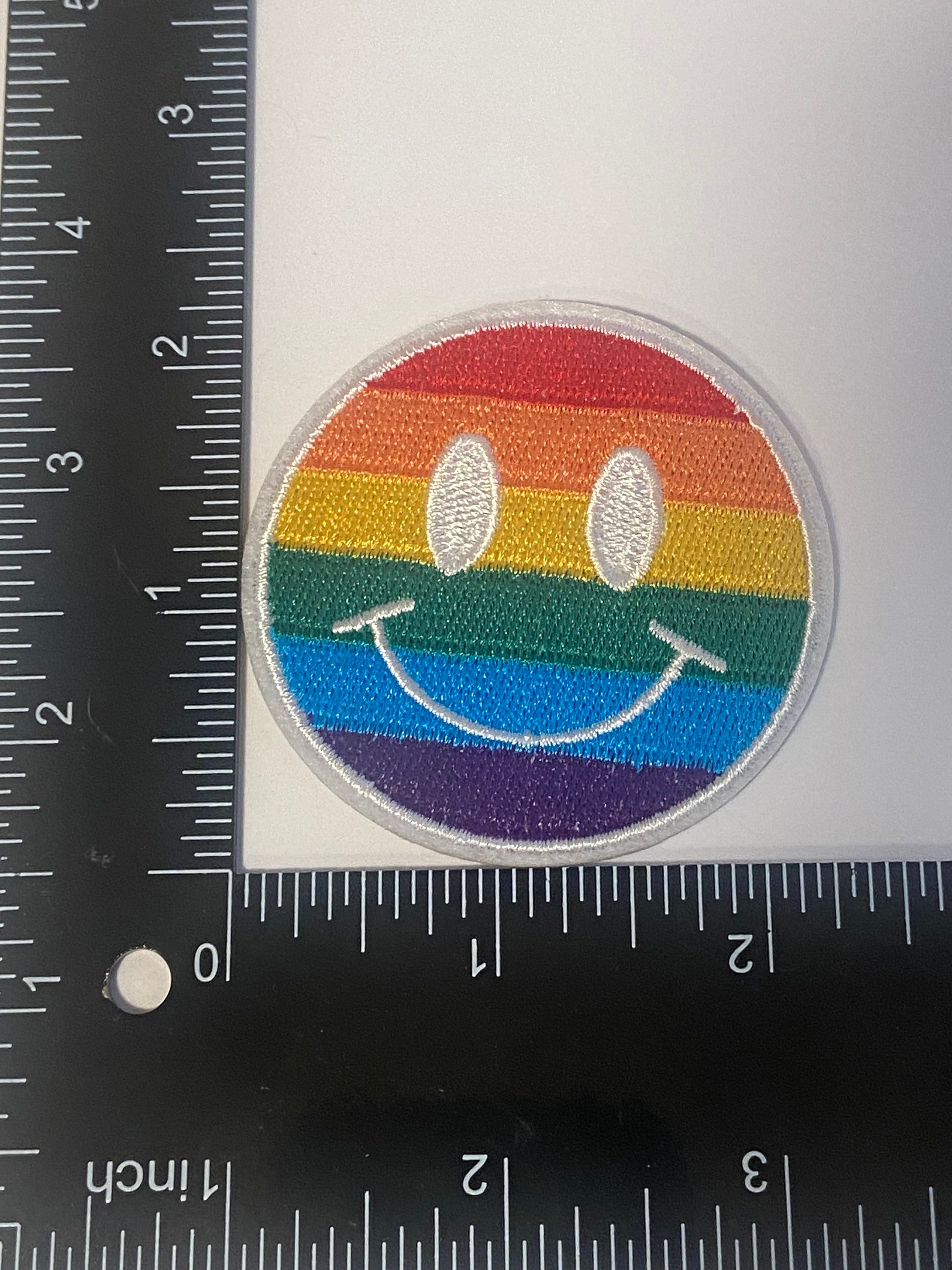 LGBTQ Rainbow Smiley Face Iron-on Patch, Pride Embroidered Patch, LGBTQ Equality, DIY Clothing ...