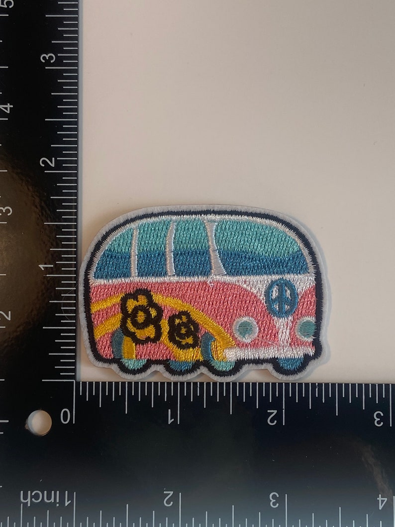 VW Hippie Van Iron-on Patch, Vintage Embroidered Patch, Retro Van Patch ...