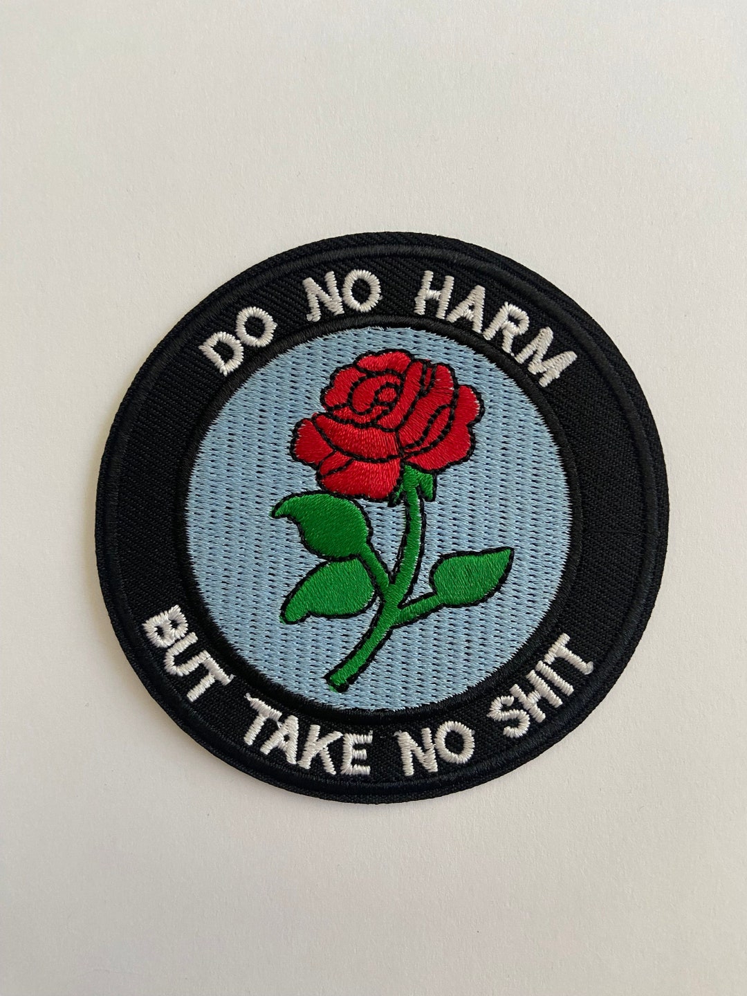 Do No Harm but Take No Sht Iron-on Patch Embroidered Inspirational Quote Applique for Jackets ...
