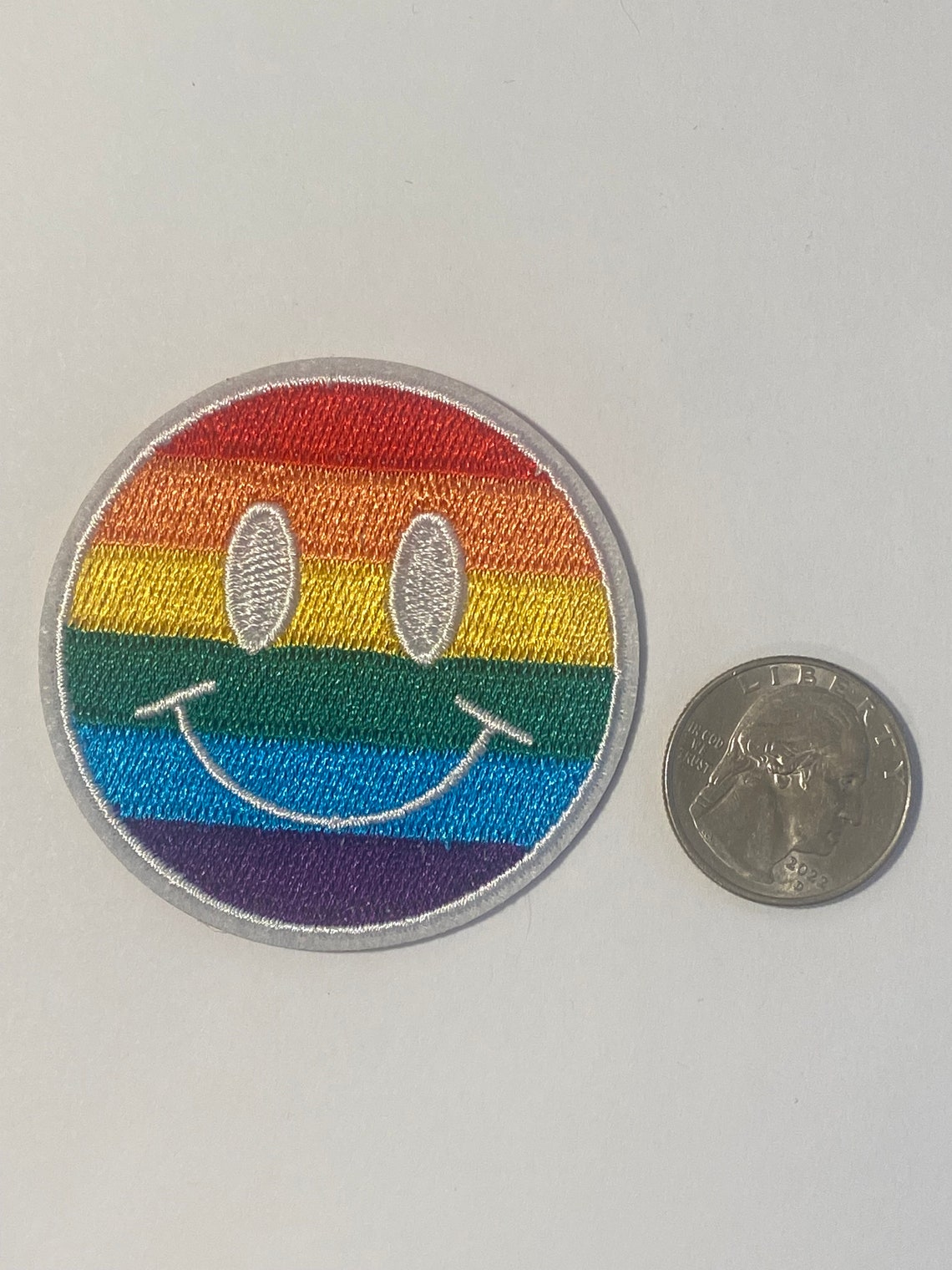 LGBTQ Rainbow Smiley Face Iron-on Patch, Pride Embroidered Patch, LGBTQ ...