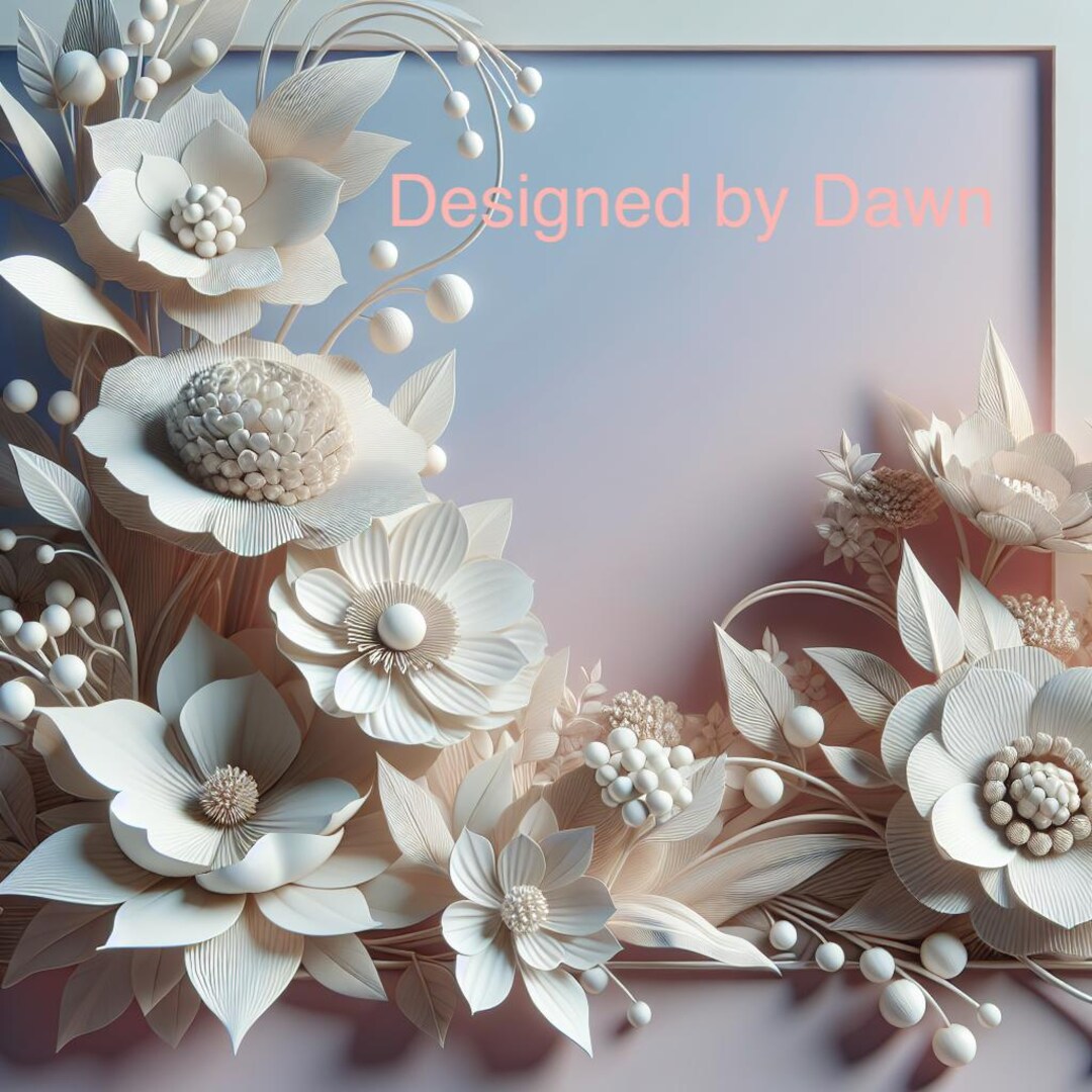 Winter White 3D Effect Digital Flower Image - Etsy