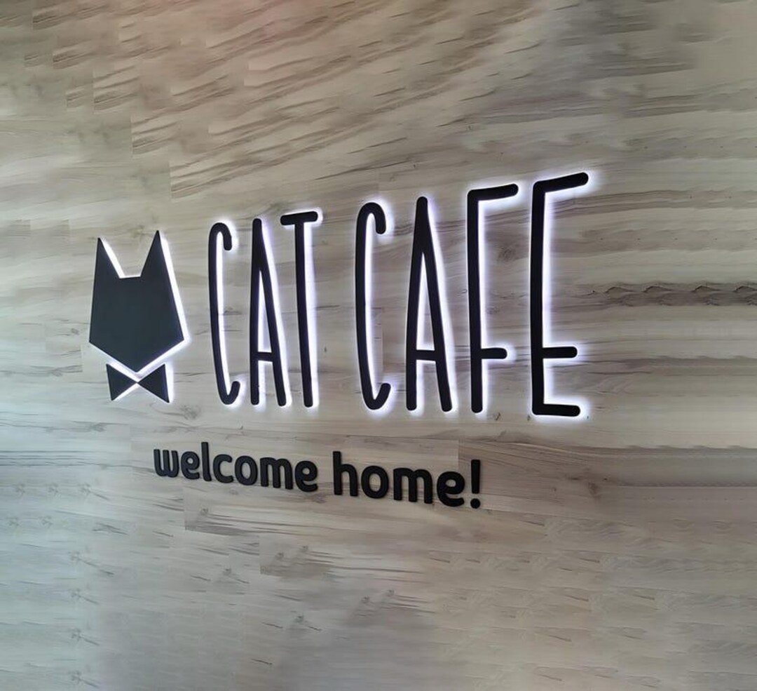 Large Metal Letters, Cafe Logo Sign, Laser Cut Signboard, Outdoor Sign ...