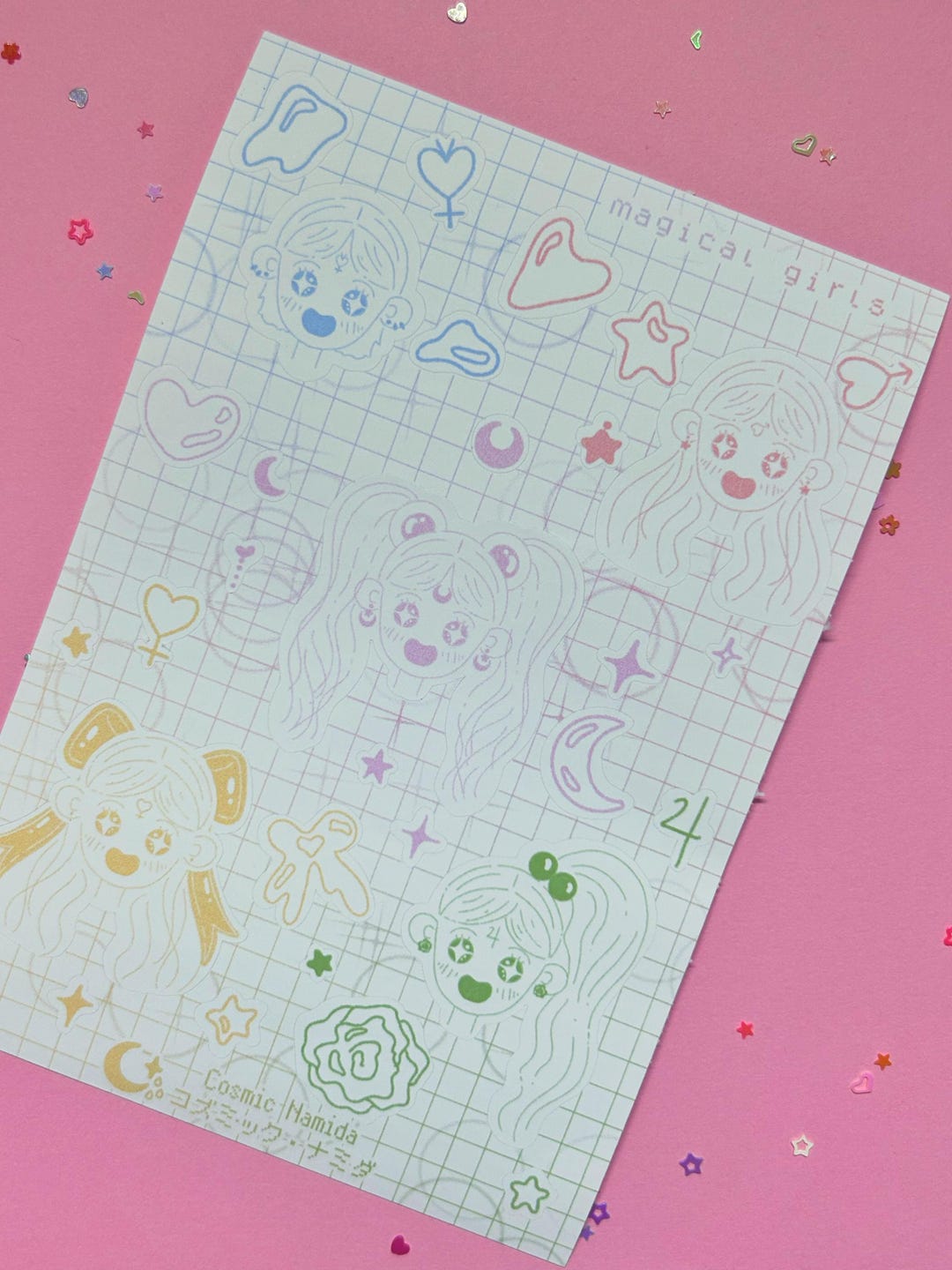 Magical Girls Sticker Sheet - Etsy