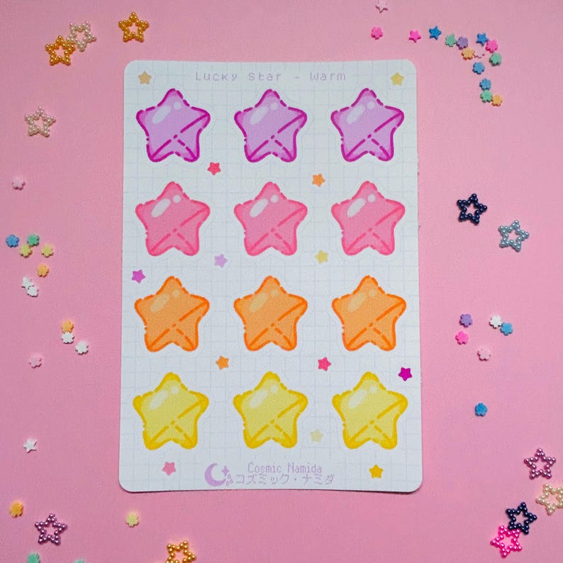 Lucky Star Sticker Sheet - Etsy