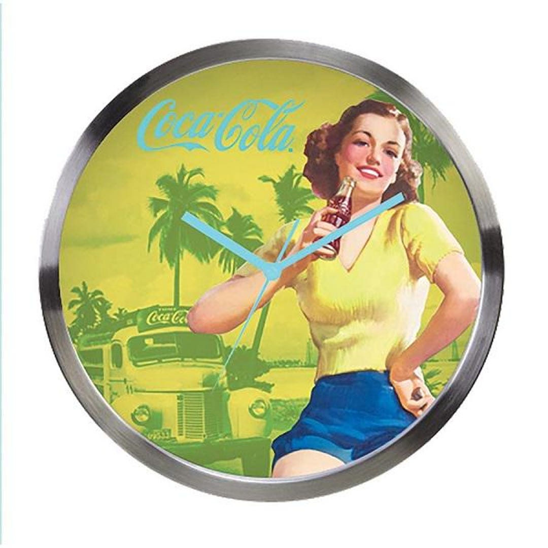 Coca Cola Coke Wall Clock Pin up Palm Trees - Etsy