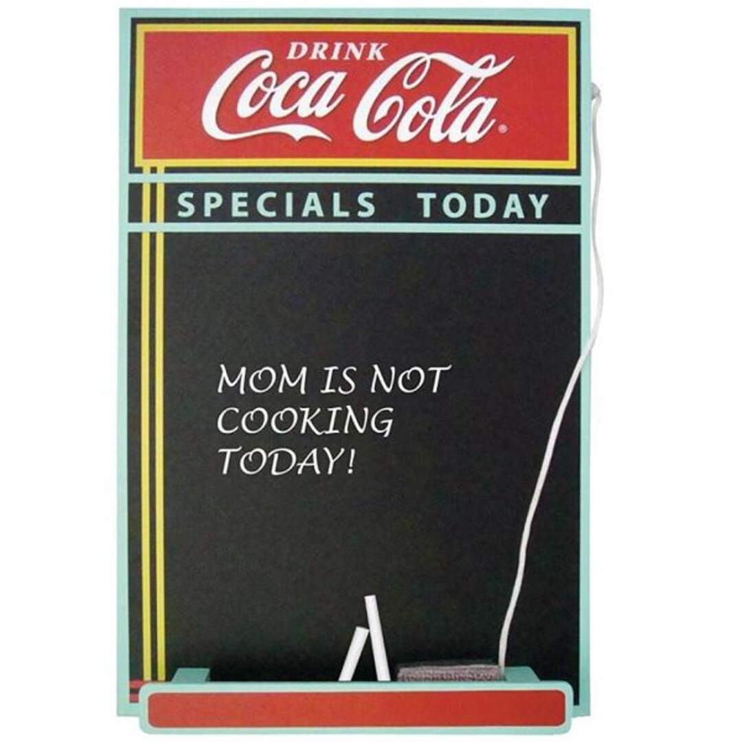 Coca-cola Wood Chalkboard Home Family Kitchen Shopping List - Coke Bar ...