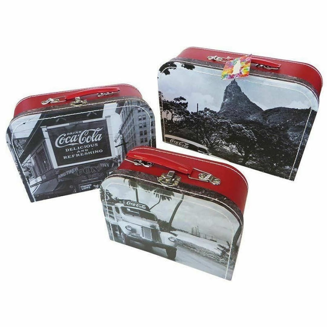 3 Coca-cola Coke Vintage Storage Cases Suitcase Case Boxes Landscape ...