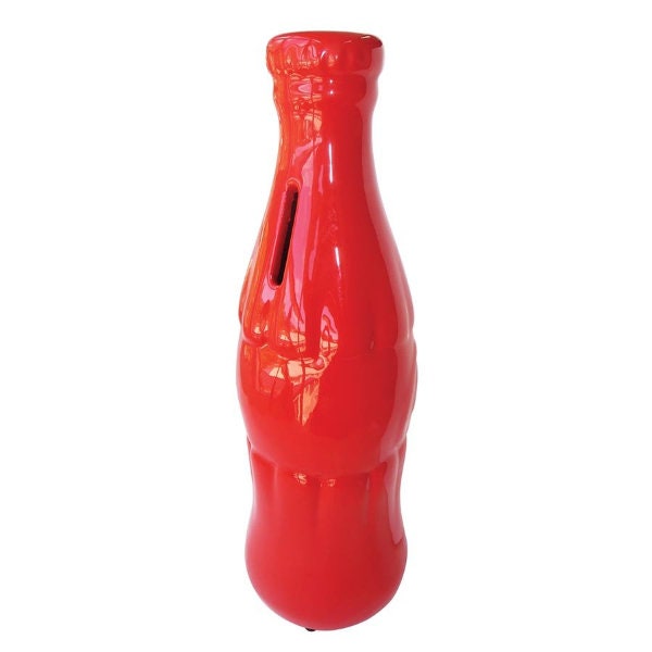 Coca Cola Ceramic Money Bank Contour Bottle Coke - Etsy