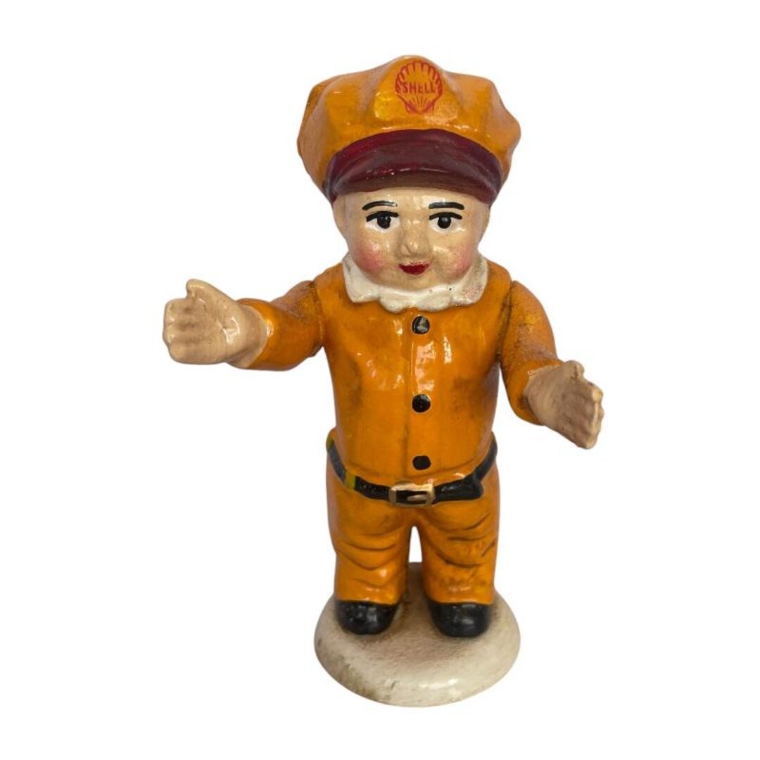 Cast Iron Shell Gas Boy Bank Service Man - Man Cave - Etsy
