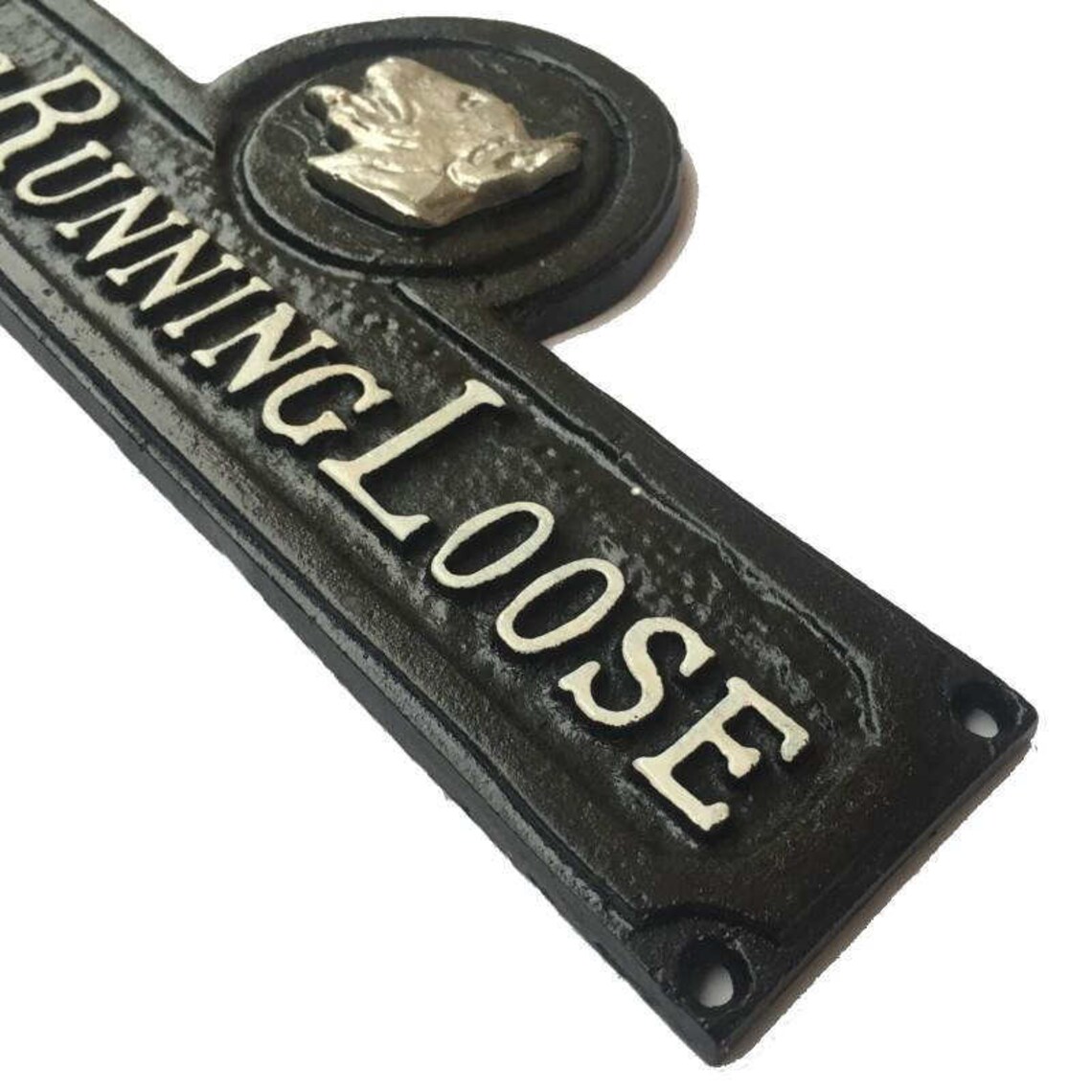 Dogs Running Loose Cast Iron Sign - Etsy