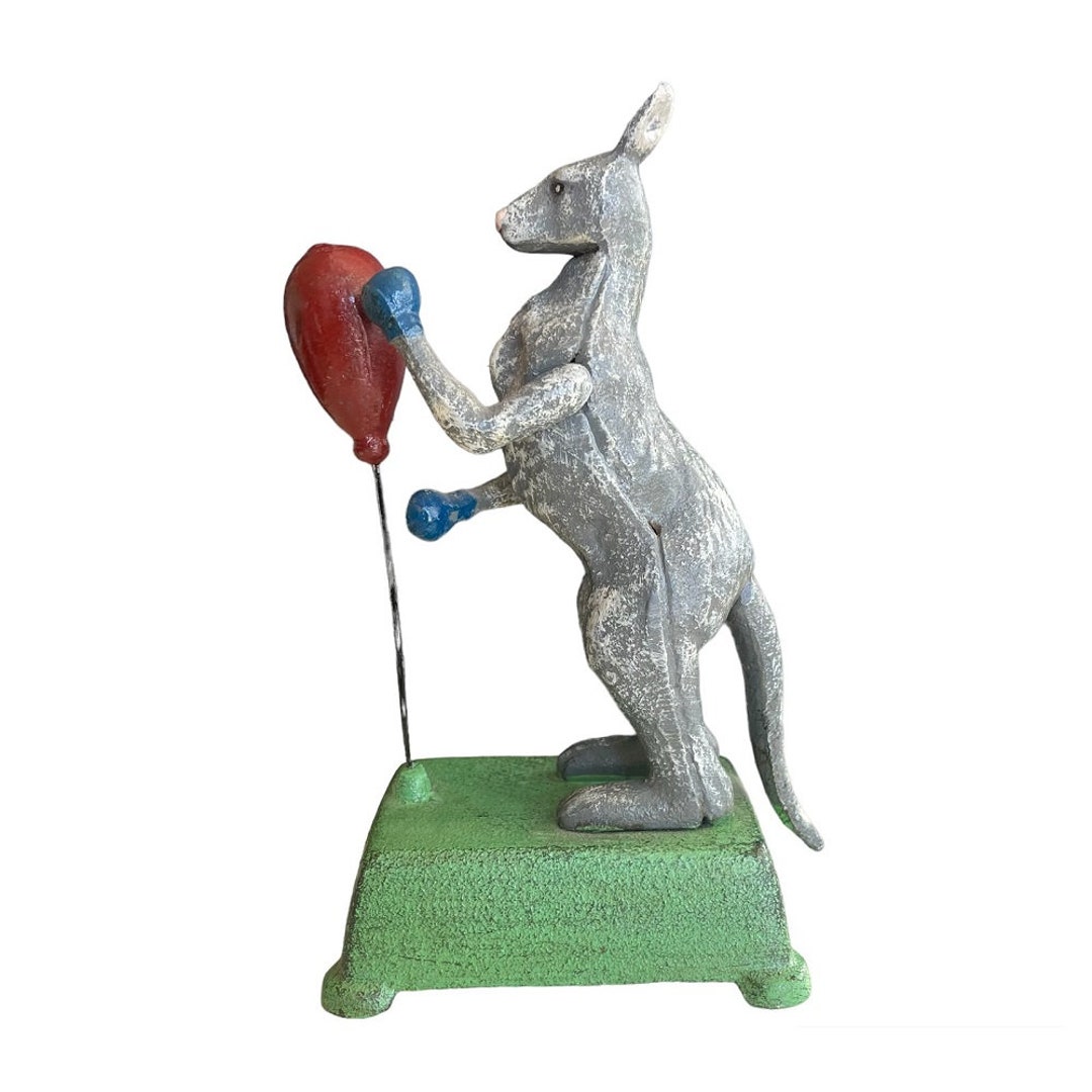Australian Boxing Grey Kangaroo Cast Iron Mechanical Toy - Etsy