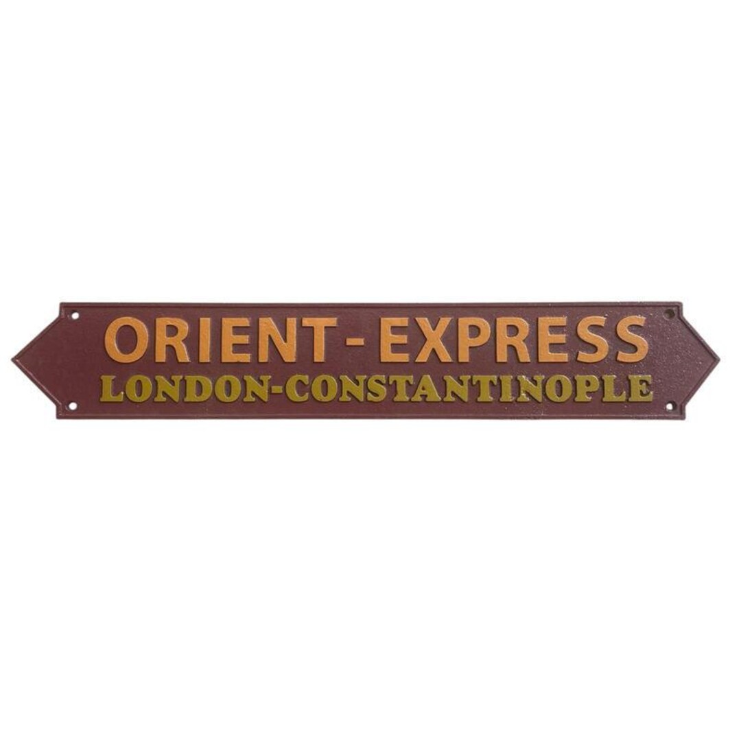 Cast Iron Orient Express Train Sign Purple 57cm London - Constantinople ...