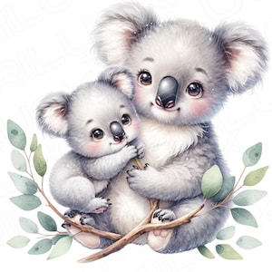 Koala Bear Svg, Water Coloring, Animated Safari Animals Clipart Bundle ...