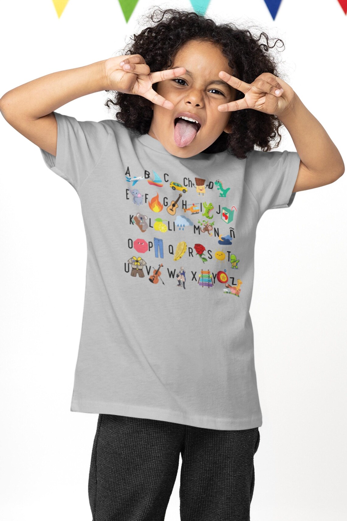 ESL Bilingual Alfabeto Kids T-shirt, Spanish Letter Tracing Tee ...